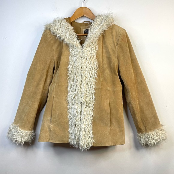 giacca | Jackets & Coats | Giacca Suede Faux Fur Tan Y2k Penny Lane ...